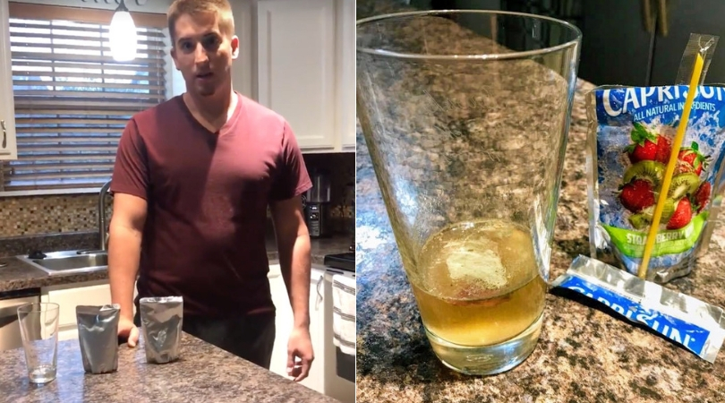 ‘I shake it up some, only to find an unknown substance floating around ...