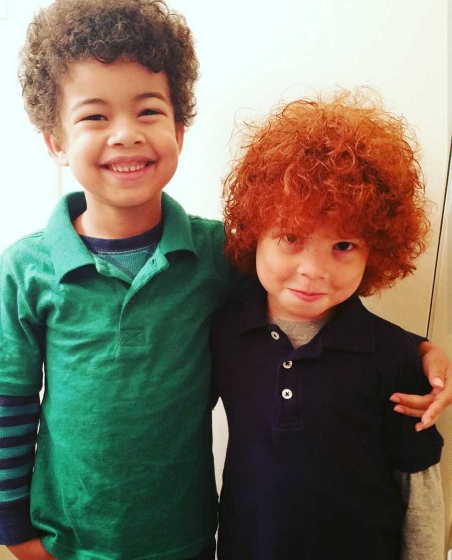 ‘When he was born I heard, ‘Oh my God. He has RED HAIR!’ I paused. ‘No ...