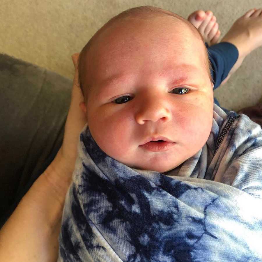 ‘You got a baby BROTHER!’ He jumped up. ‘YES! I knew it was a brother ...