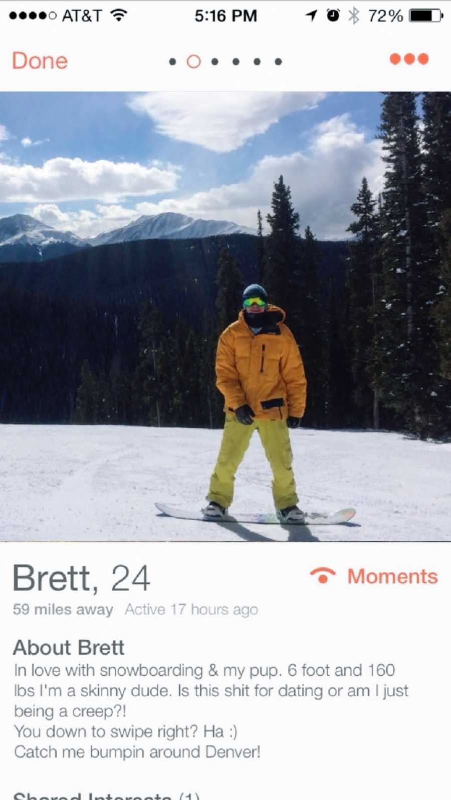 ‘I went on Tinder to find a snowboarding buddy. ‘May I ask you on a ...