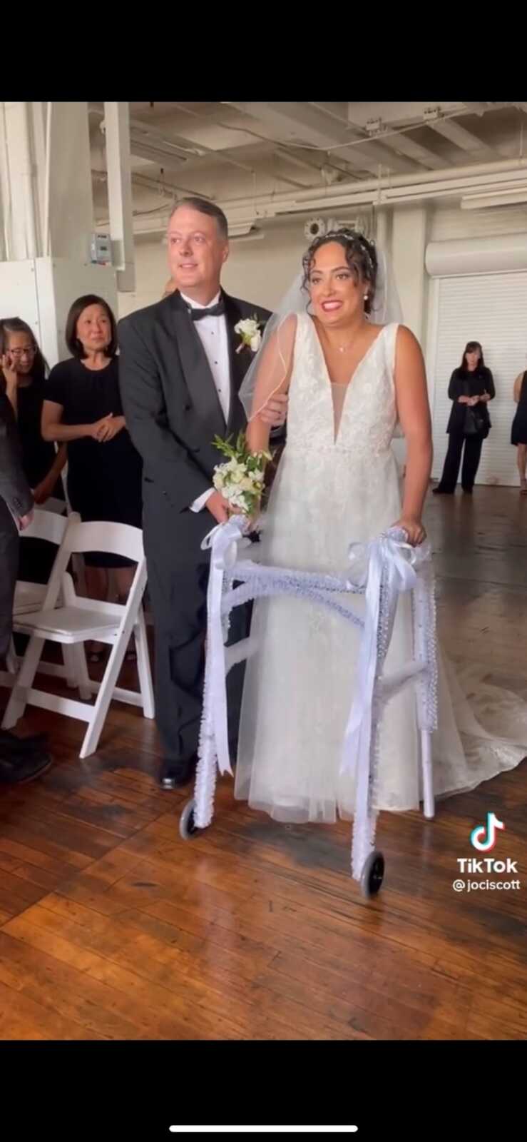 Paraplegic Bride Surprises Husband By Walking Down Aisle On Wedding Day ...
