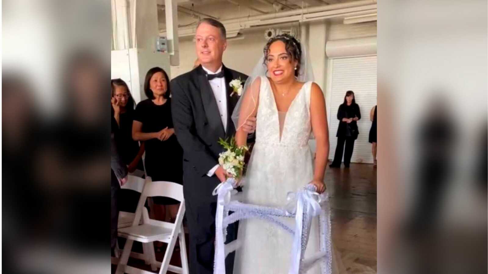 Paraplegic Bride Surprises Husband By Walking Down Aisle On Wedding Day ...